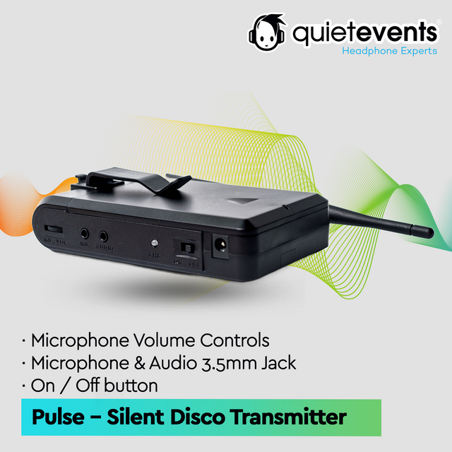 Pulse Party Bundle - 10 Headphones + 1 Transmitter Silent Disco Bundle ...
